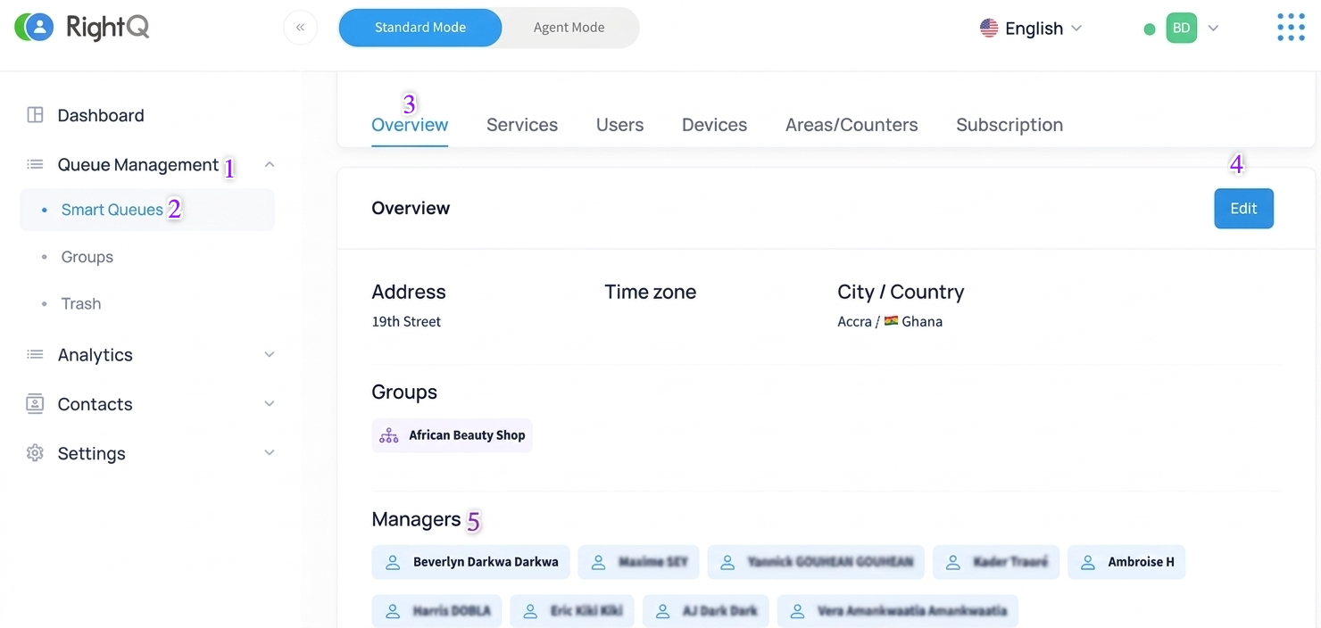 How to add a Manager to the Overview Section of a Smart Queue