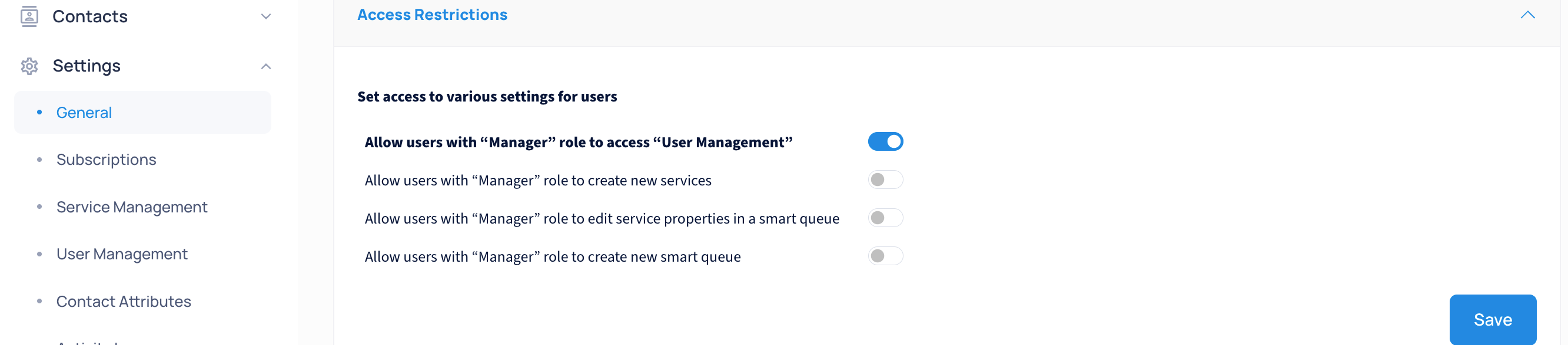 How to Restrict Managers’ Access Under General Settings